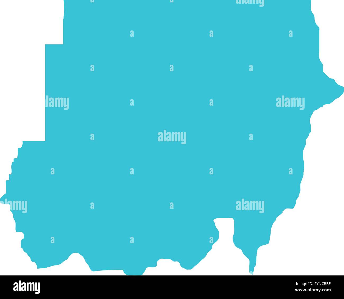 Sudan MAP in Blue, Country Map, Sudan, Border Map, Border line of Sudan ...