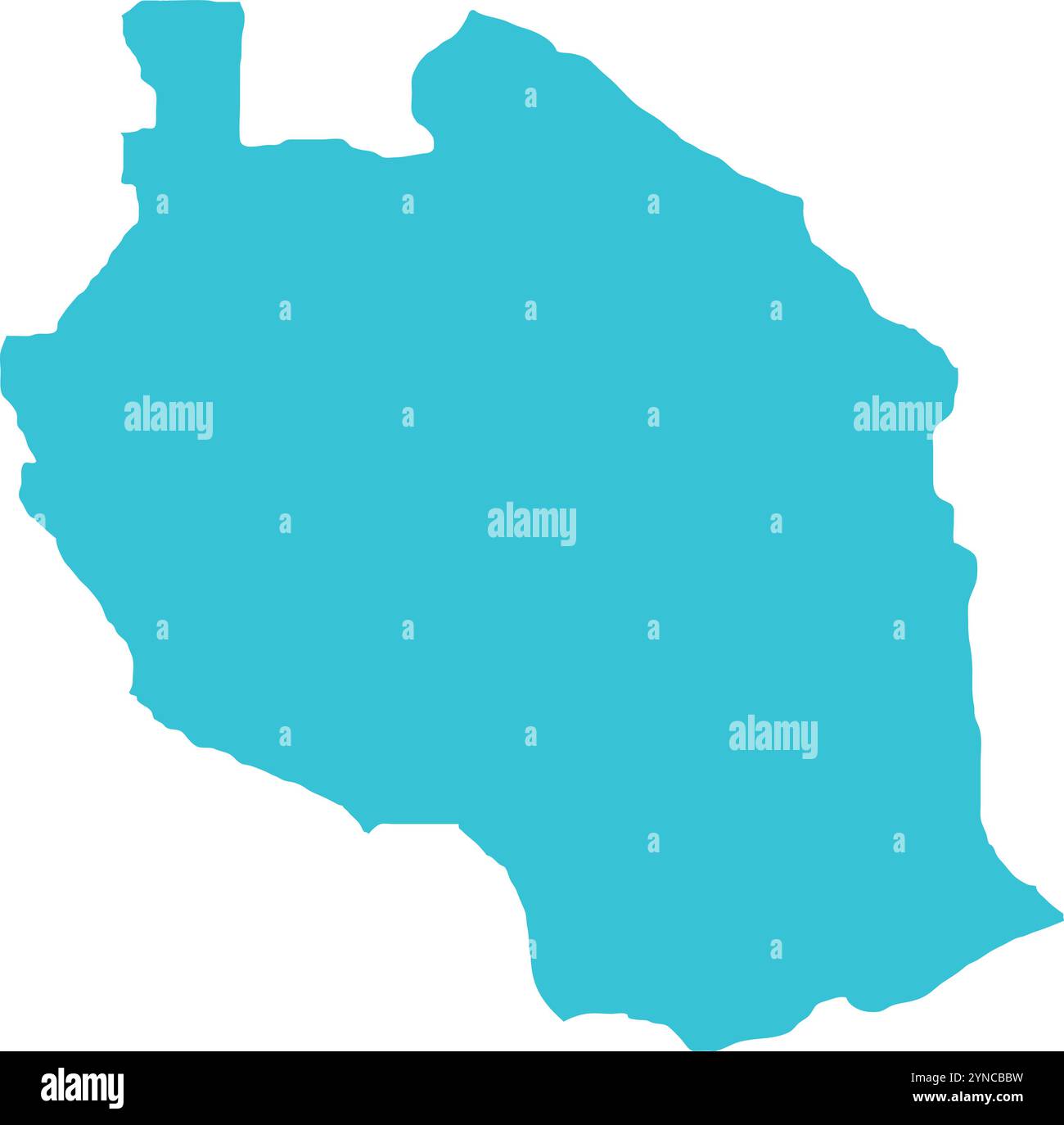 Tanzania MAP in Blue, Country Map, Tanzania, Border Map, Border line of ...