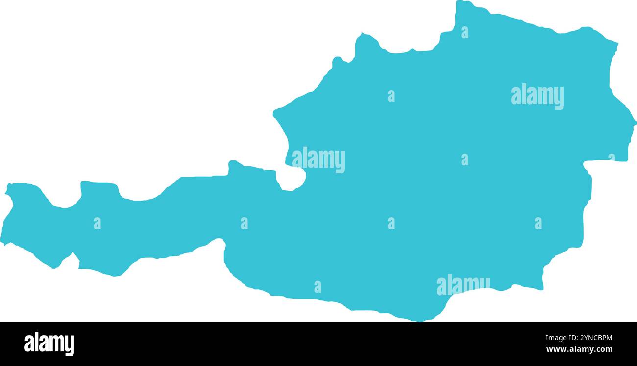 Austria MAP in Blue, Country Map, Austria, Border Map, Border line of ...