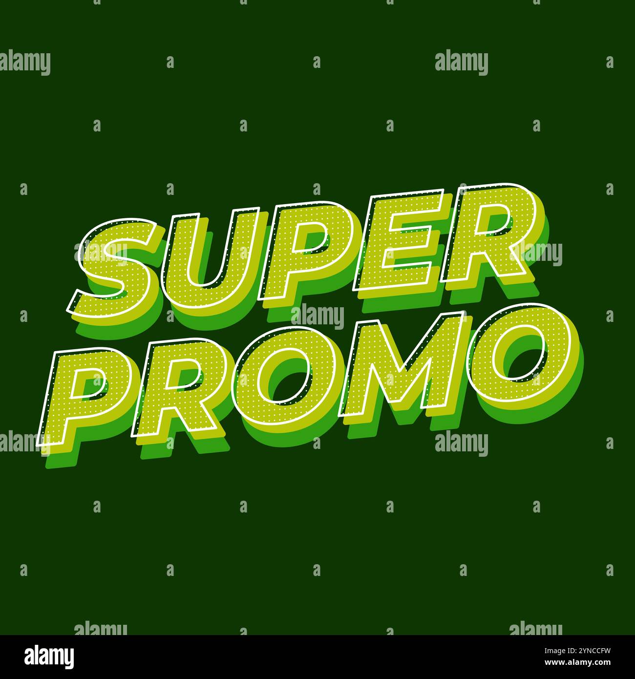 Super promo. Text effect design in square size with bold font and 3D ...