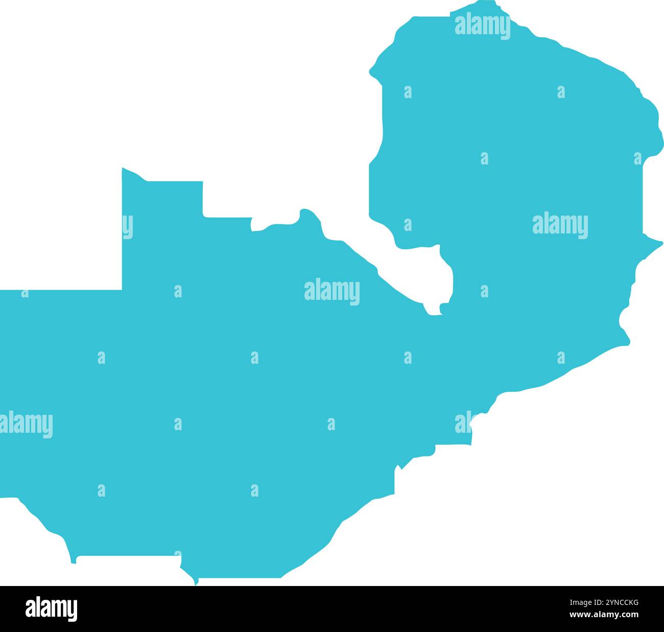 Zambia MAP in Blue, Country Map, Zambia, Border Map, Border line of ...