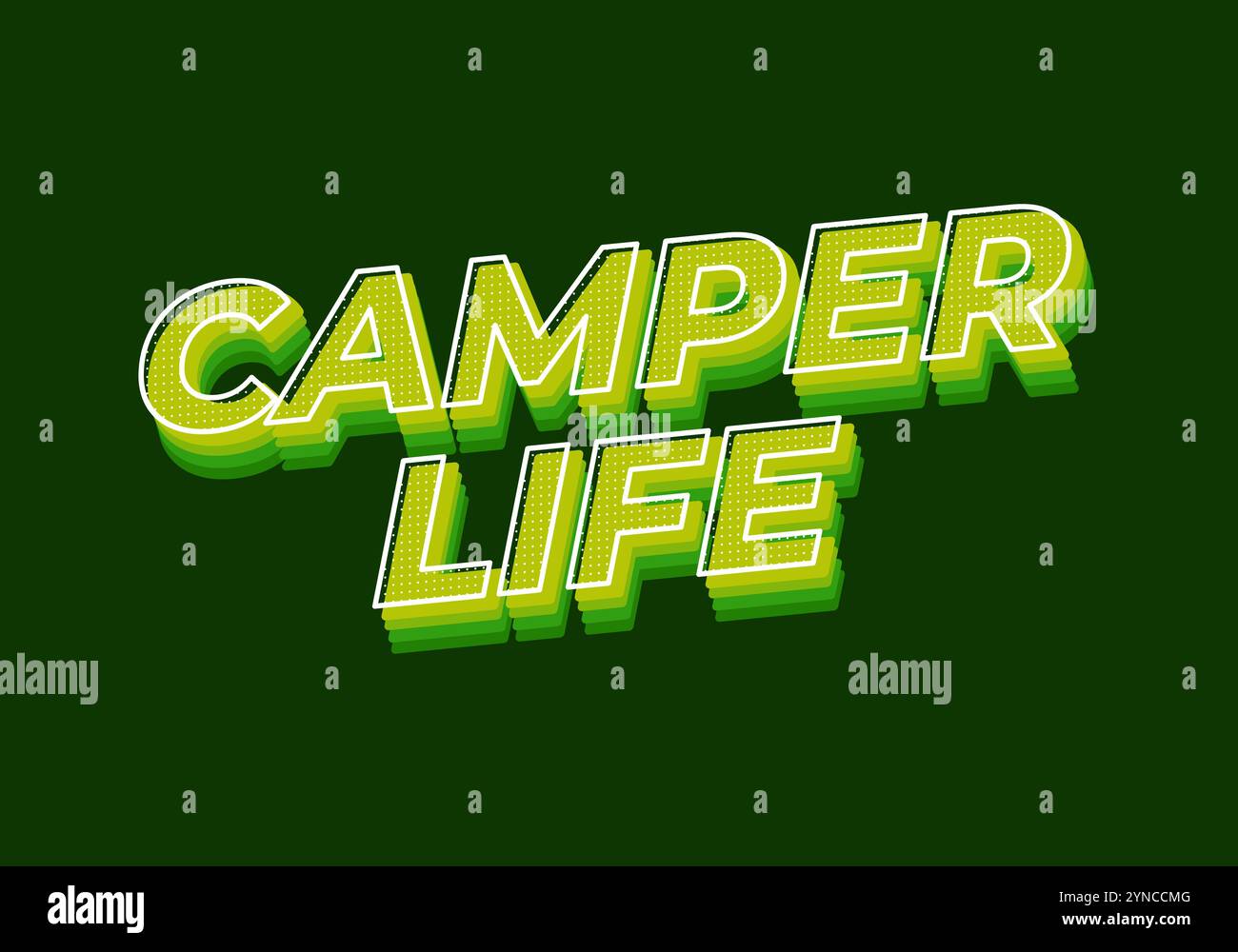 Camper life. Text effect design for social media or digital ads in bold ...