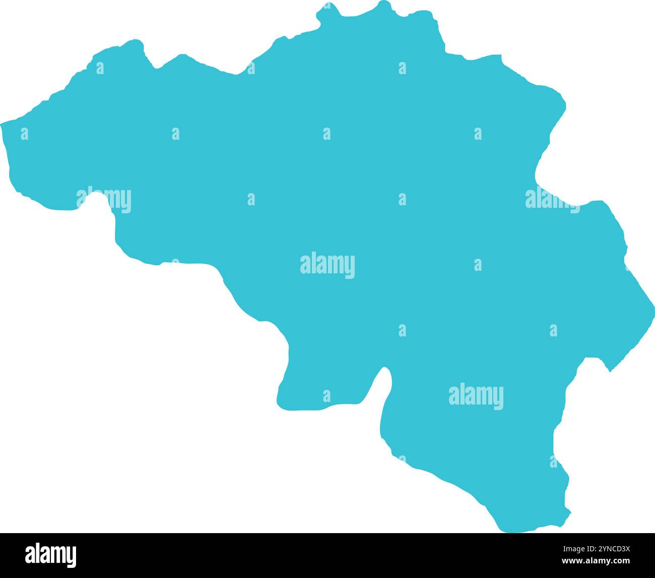 Belgium MAP in Blue, Country Map, Belgium, Border Map, Border line of ...