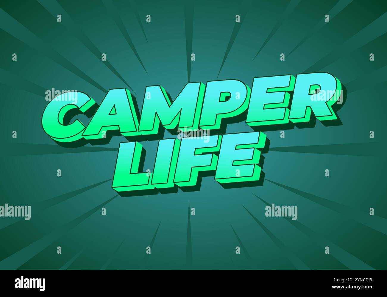 Camper life. Text effect design for social media or digital ads in bold ...