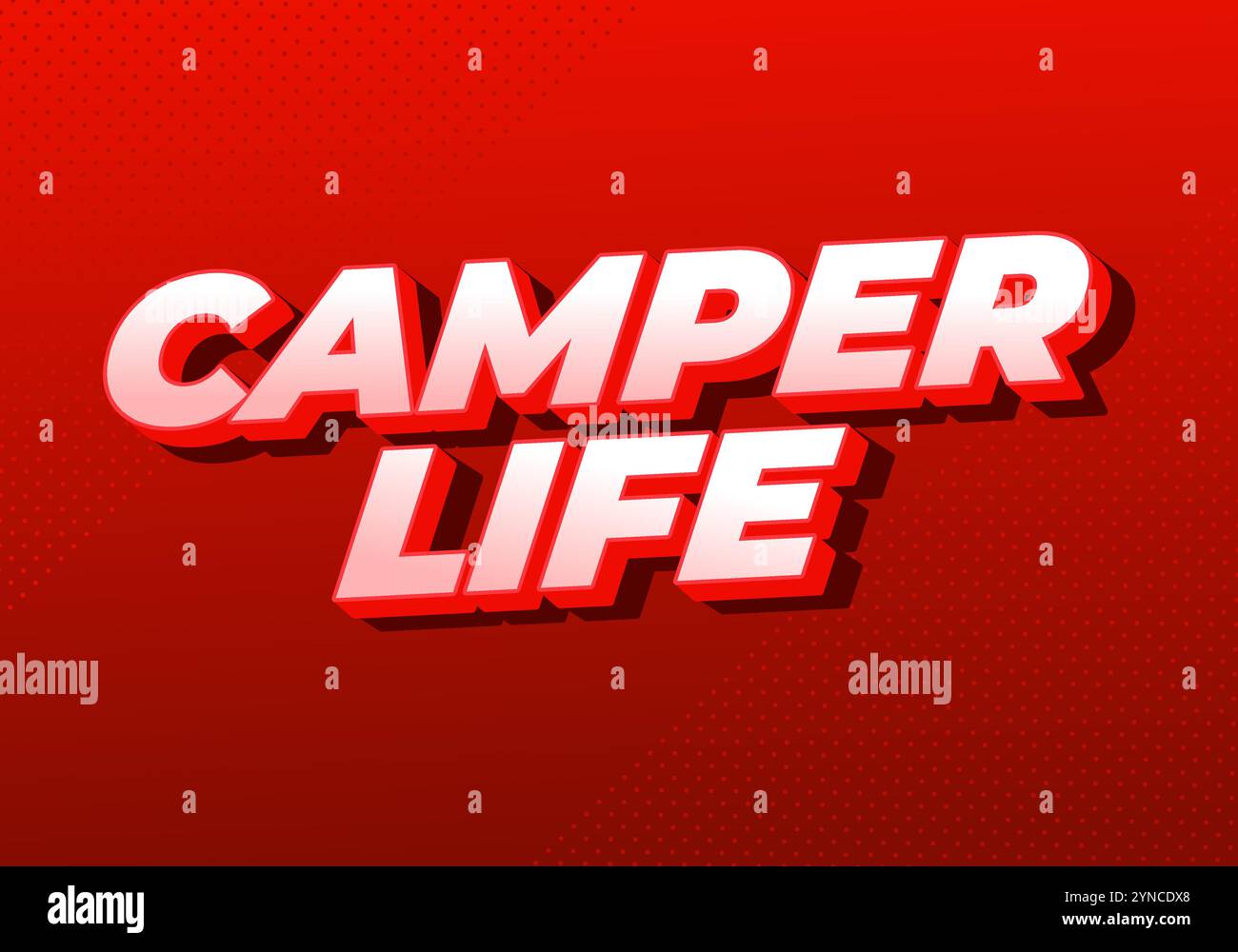 Camper life. Text effect design for social media or digital ads in bold ...