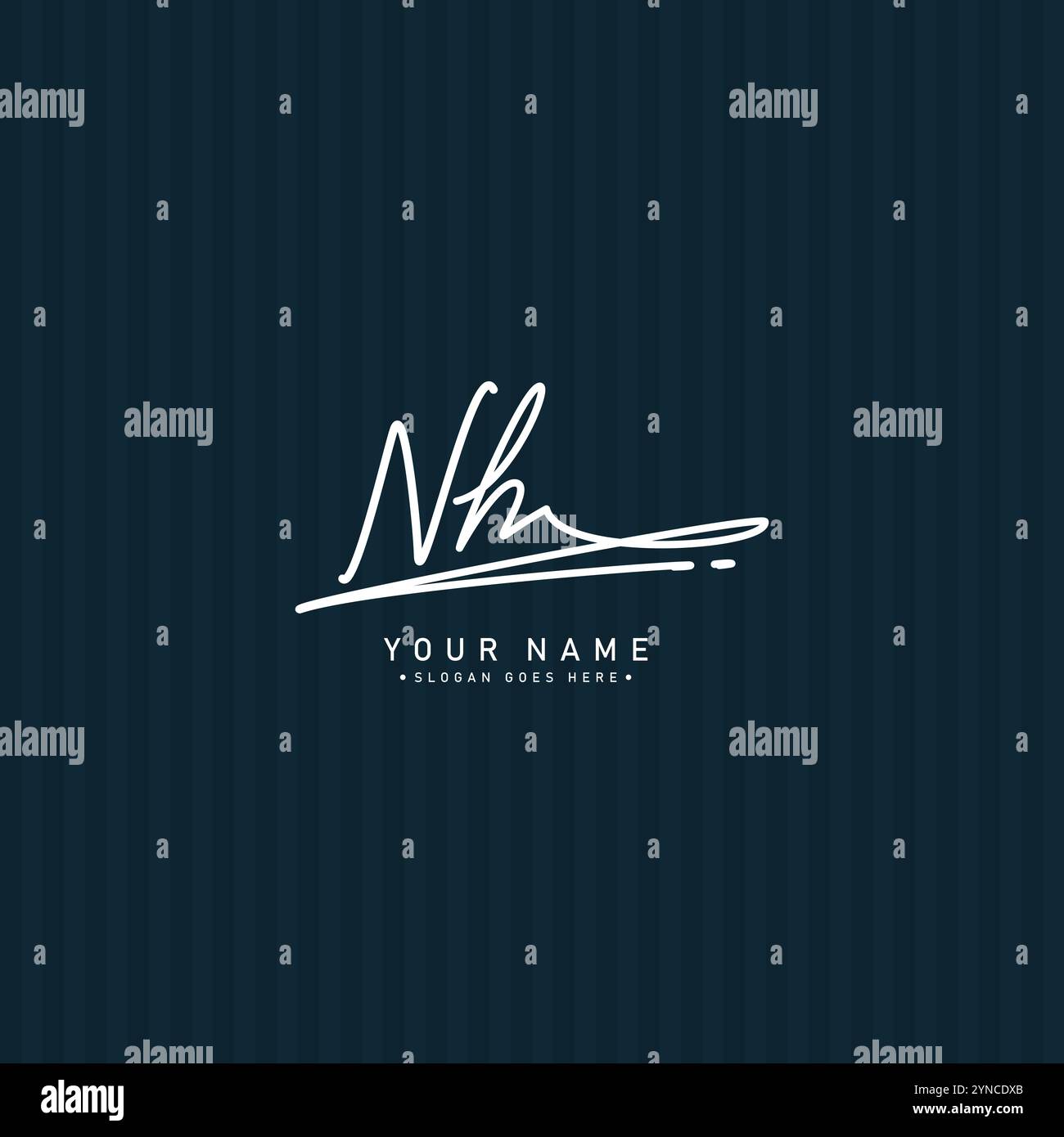 NH Initial Logo in Signature Style for Photography and Fashion Business - Hand Drawn Signature ...