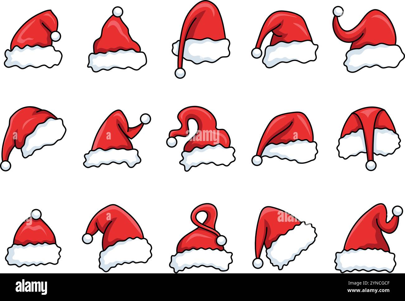 Set of Santa hats vector icons Stock Vector Image & Art - Alamy