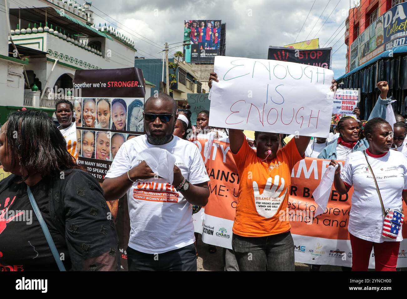 Nakuru, Kenya. 25th Nov, 2024. An activist holds a placard during the ...