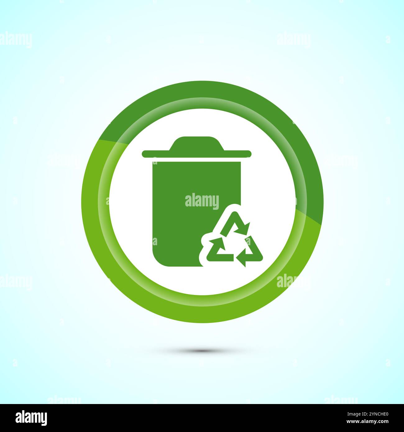Recycling bin icon design illustration. Environment icon, trash bin ...