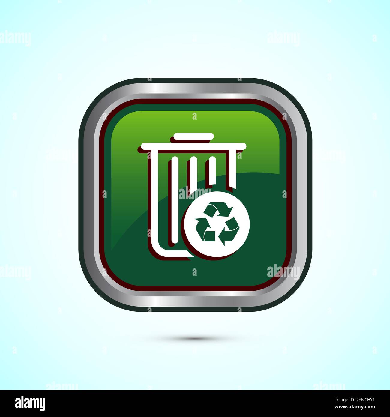 Recycling bin icon design illustration. Environment icon, trash bin ...