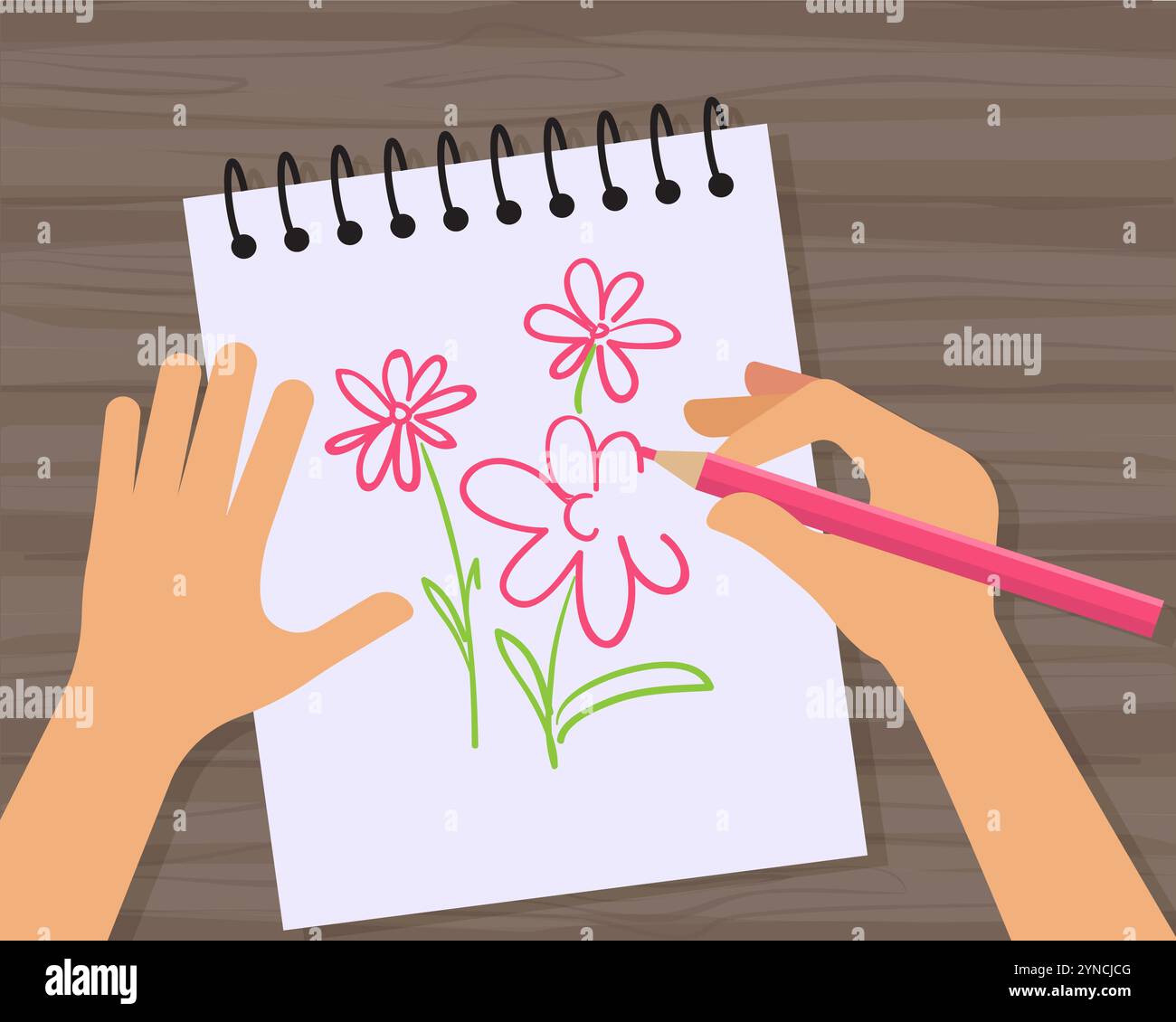 Hand drawn illustrations flowers hi-res stock photography and images ...