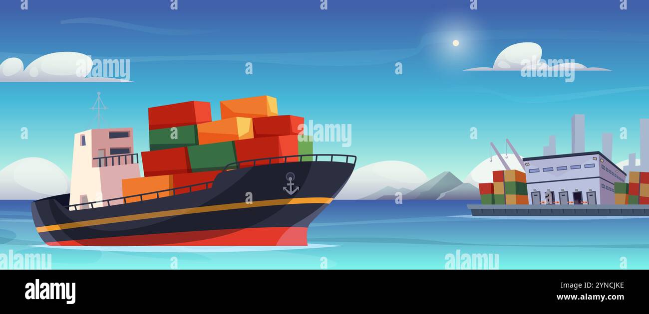 Logistic background. Conceptual illustration moving goods global ...