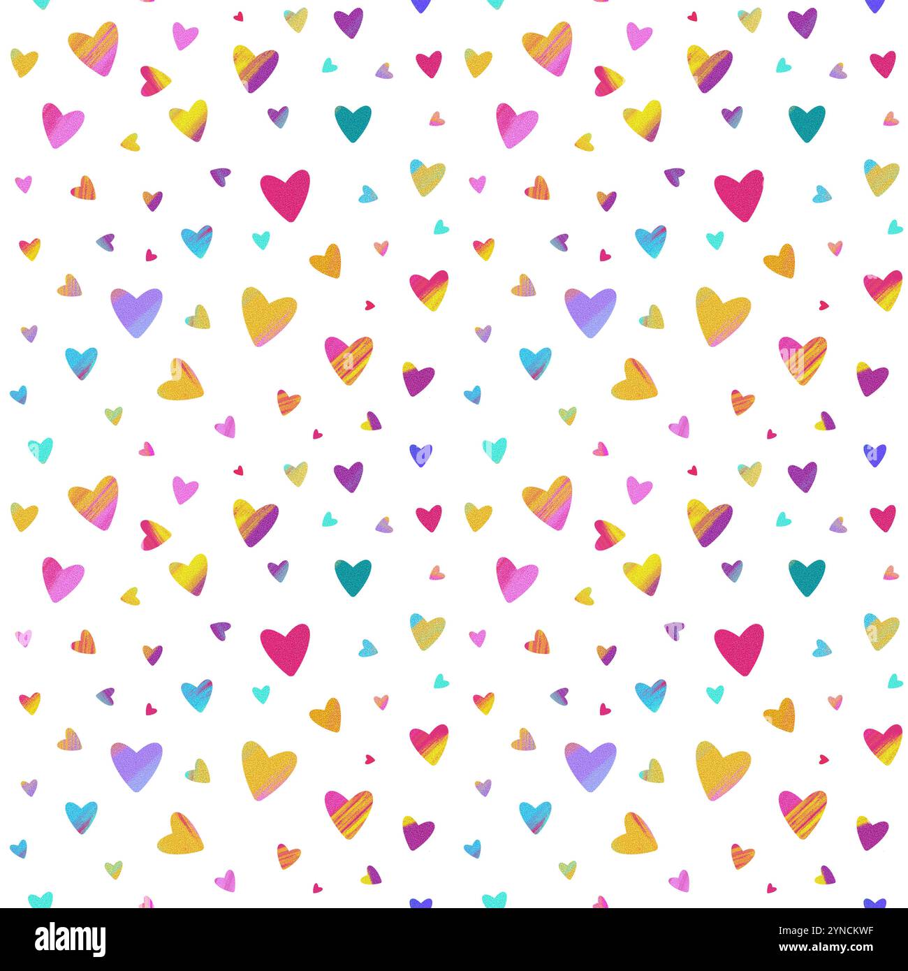 Seamless pattern with multi-colored hearts on a white background Stock ...