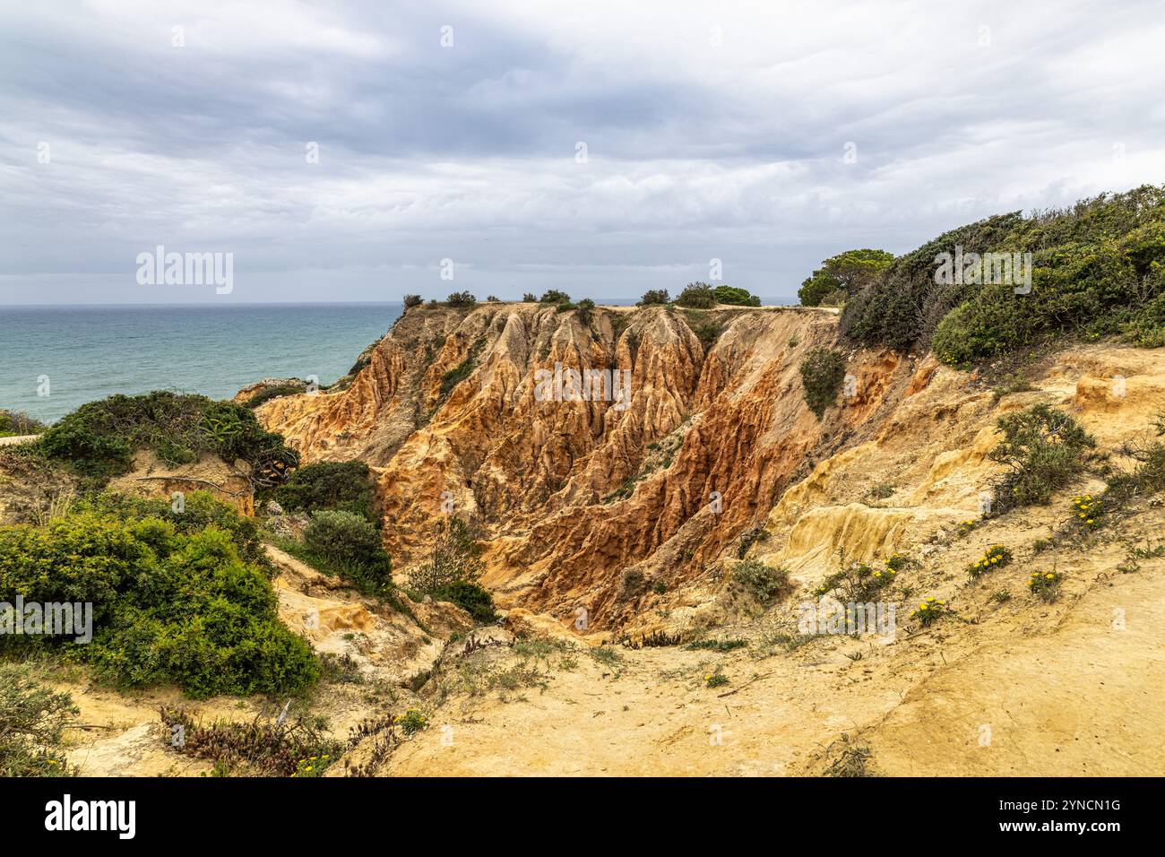 Praia da Marinha Beach among rock islets and cliffs seen from Seven ...