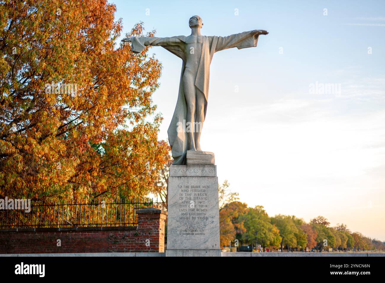 WASHINGTON DC, United States — The Women's Titanic Memorial stands in ...