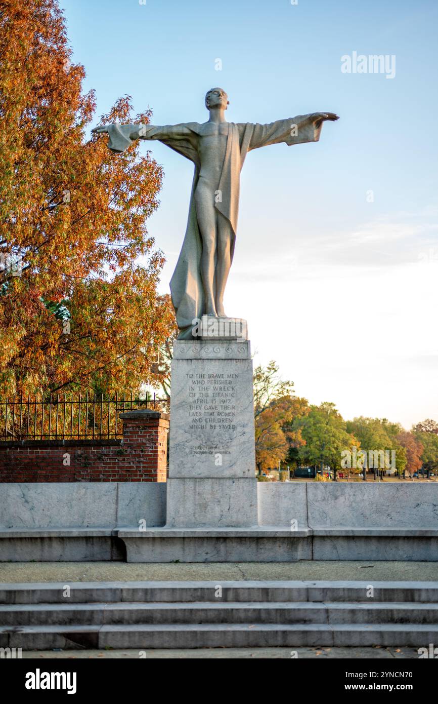 WASHINGTON DC, United States — The Women's Titanic Memorial stands in ...