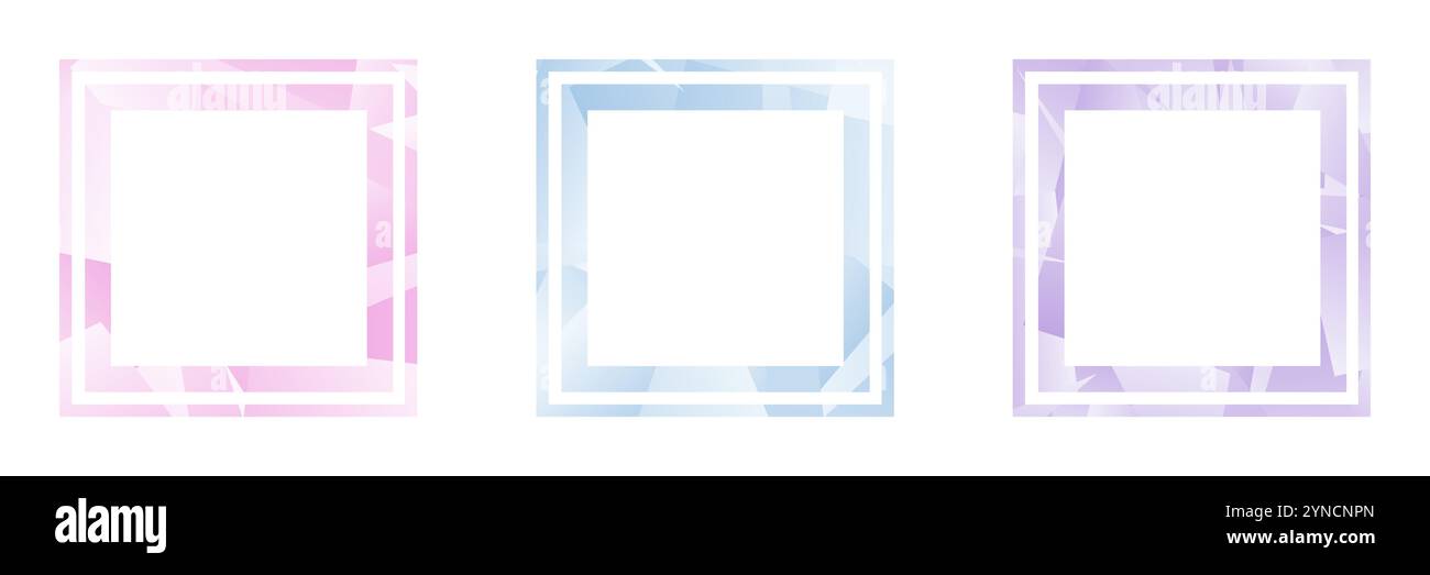 Set of three modern geometric style business borders. Square content ...