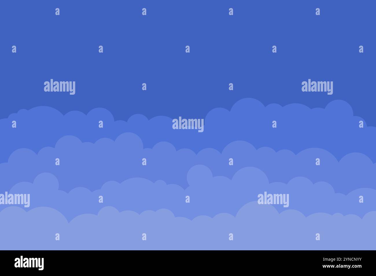 Blue sky and clouds background. Vector cartoon illustration. Simple ...