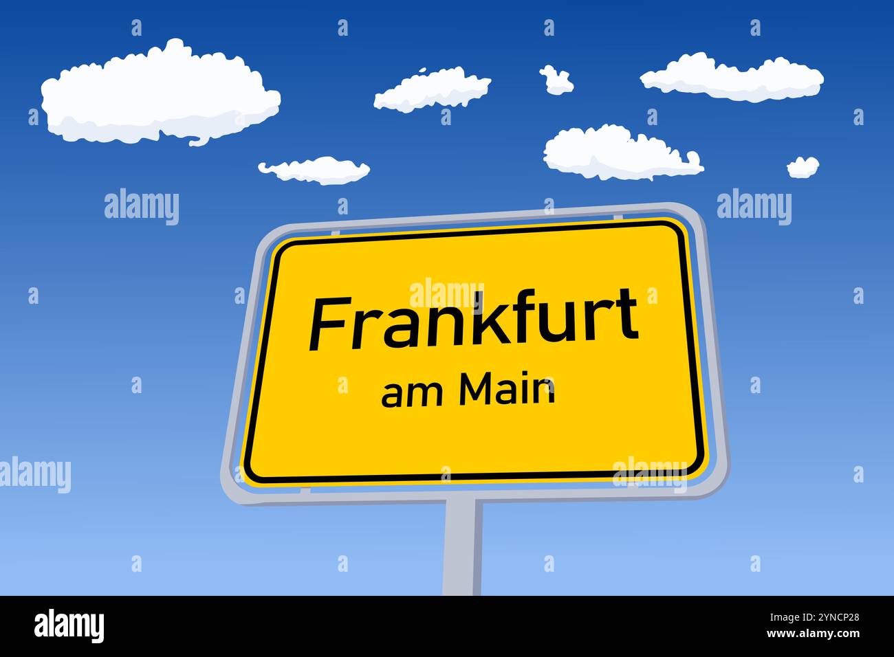 Frankfurt am Main city sign in Germany. City name welcome road sign ...