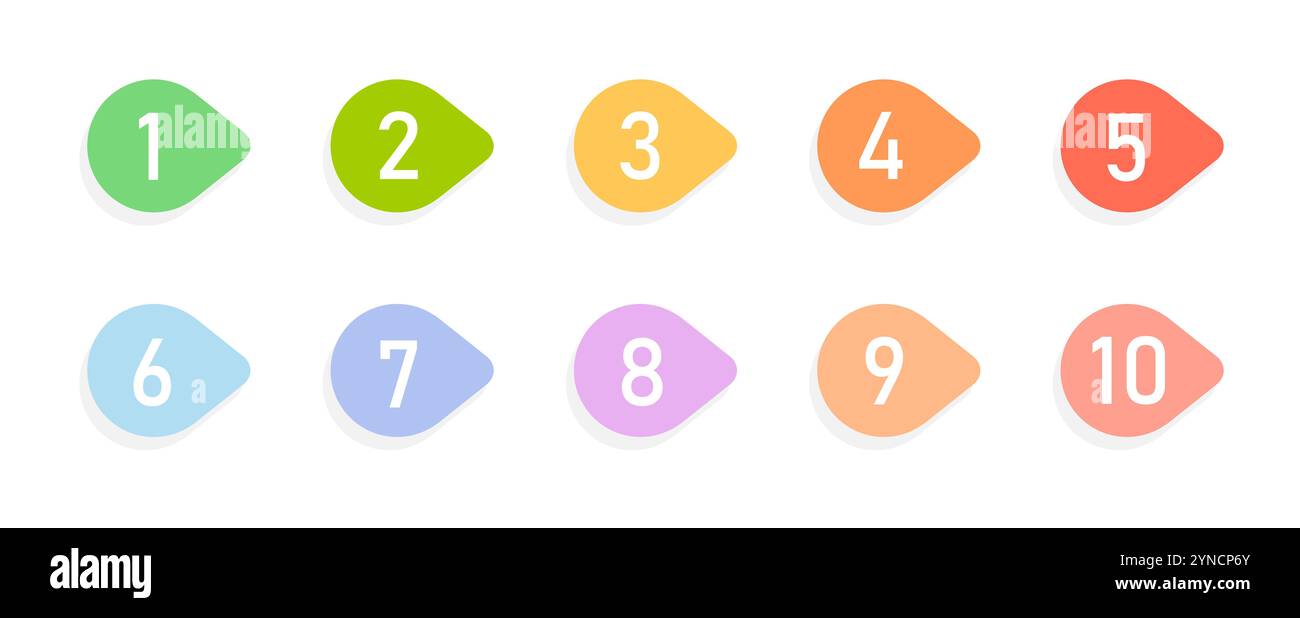 Number bullet point design element set. List numbers for infographics ...