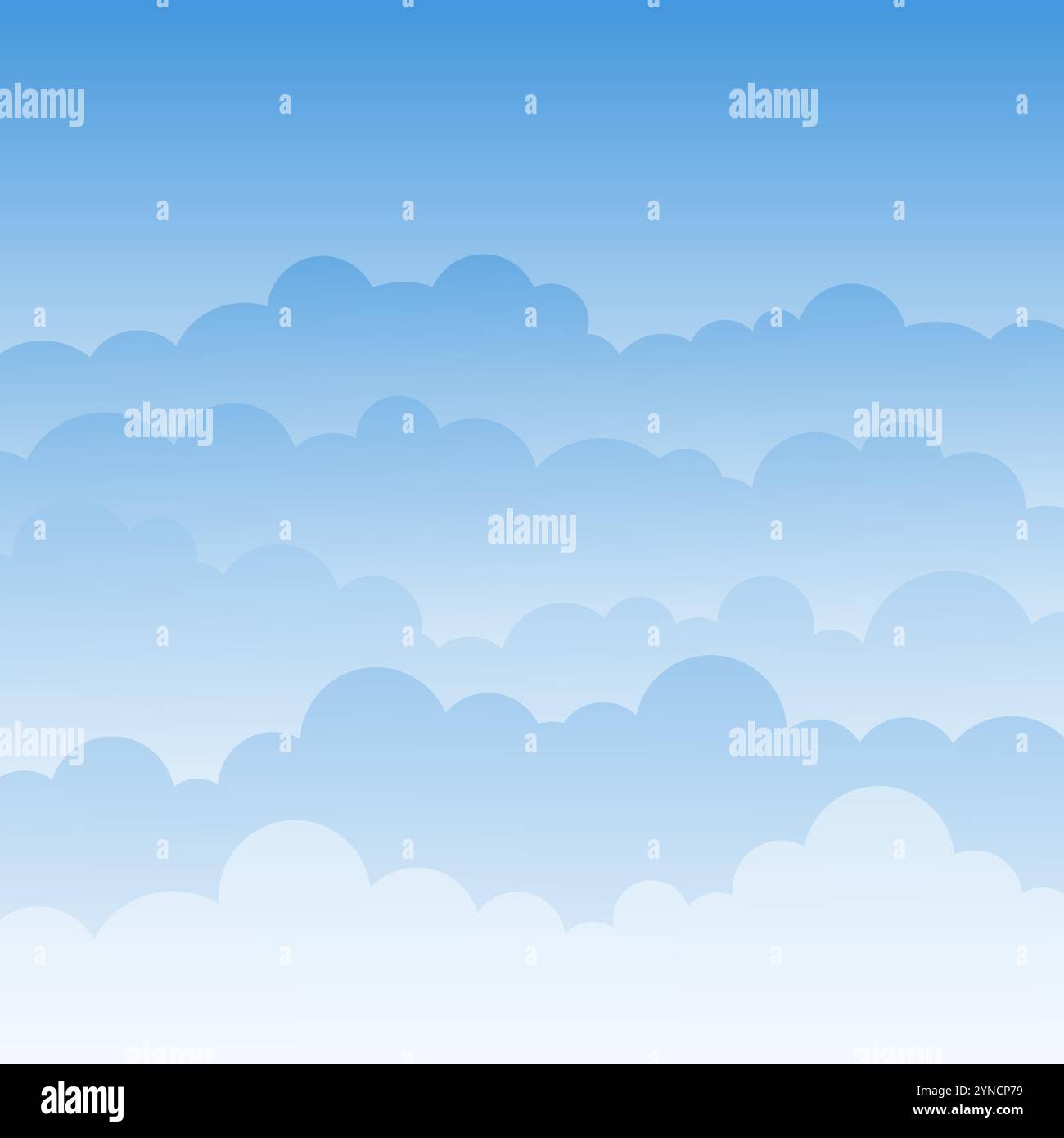Blue sky and clouds background. Vector cartoon illustration. Simple ...