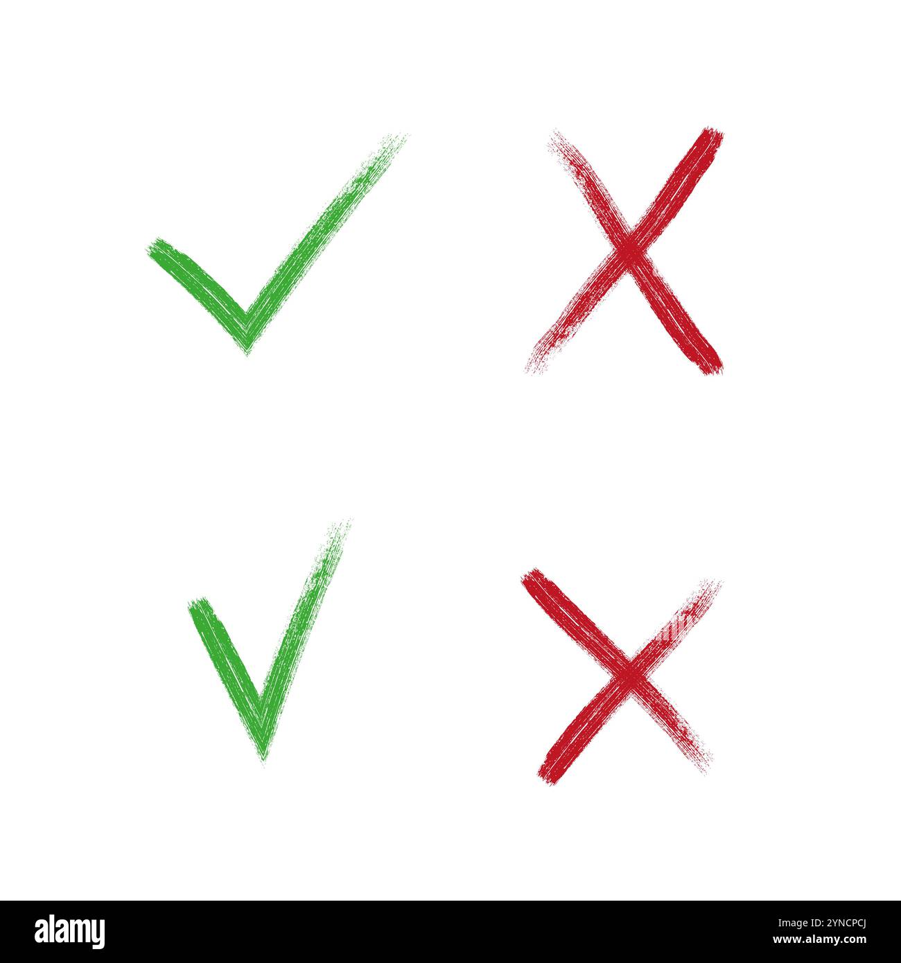True or false vector symbol set. Tick mark for yes, and cross mark for ...