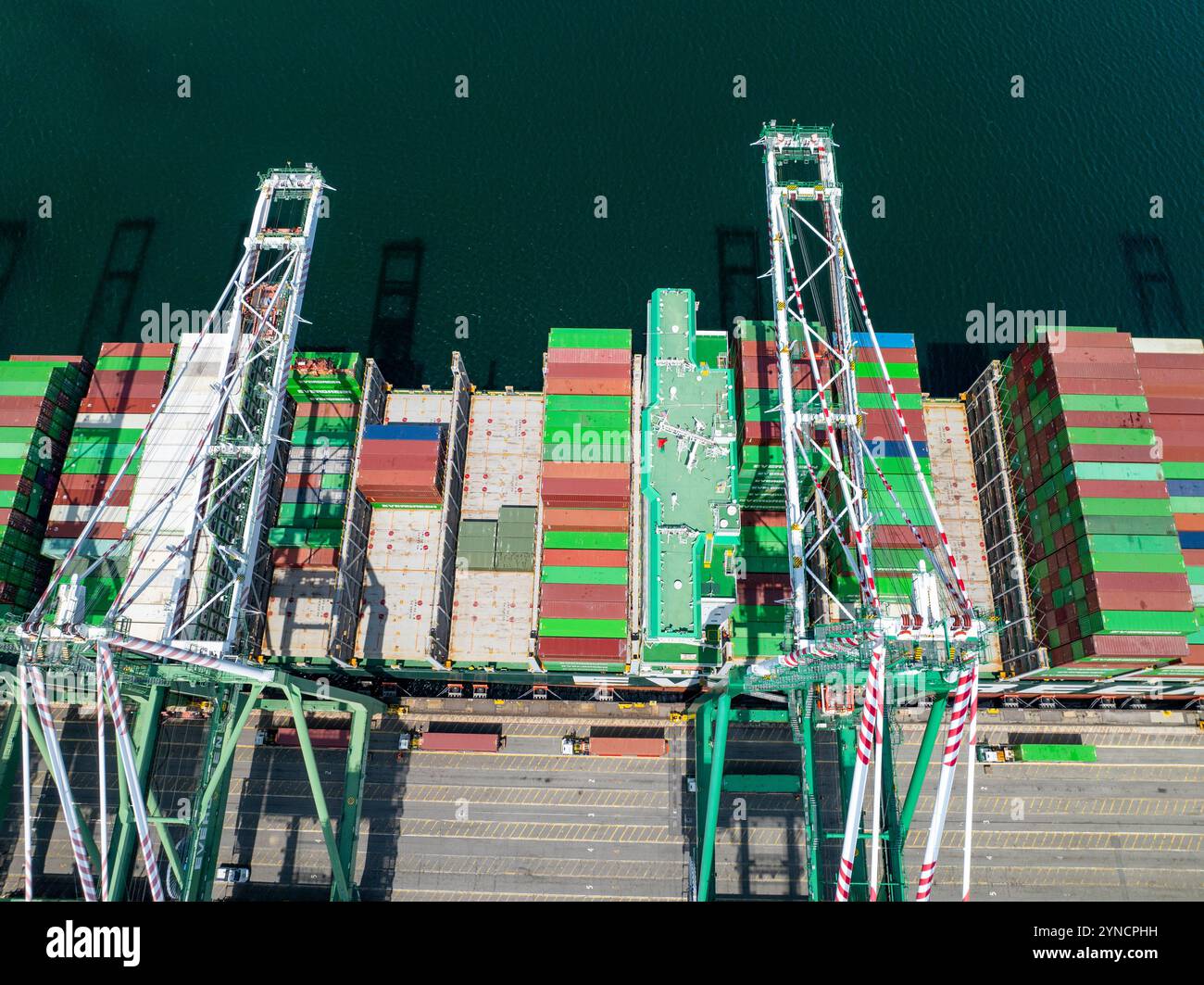 Port of Los Angeles. Everport Shipping Container terminal. Shipping ...
