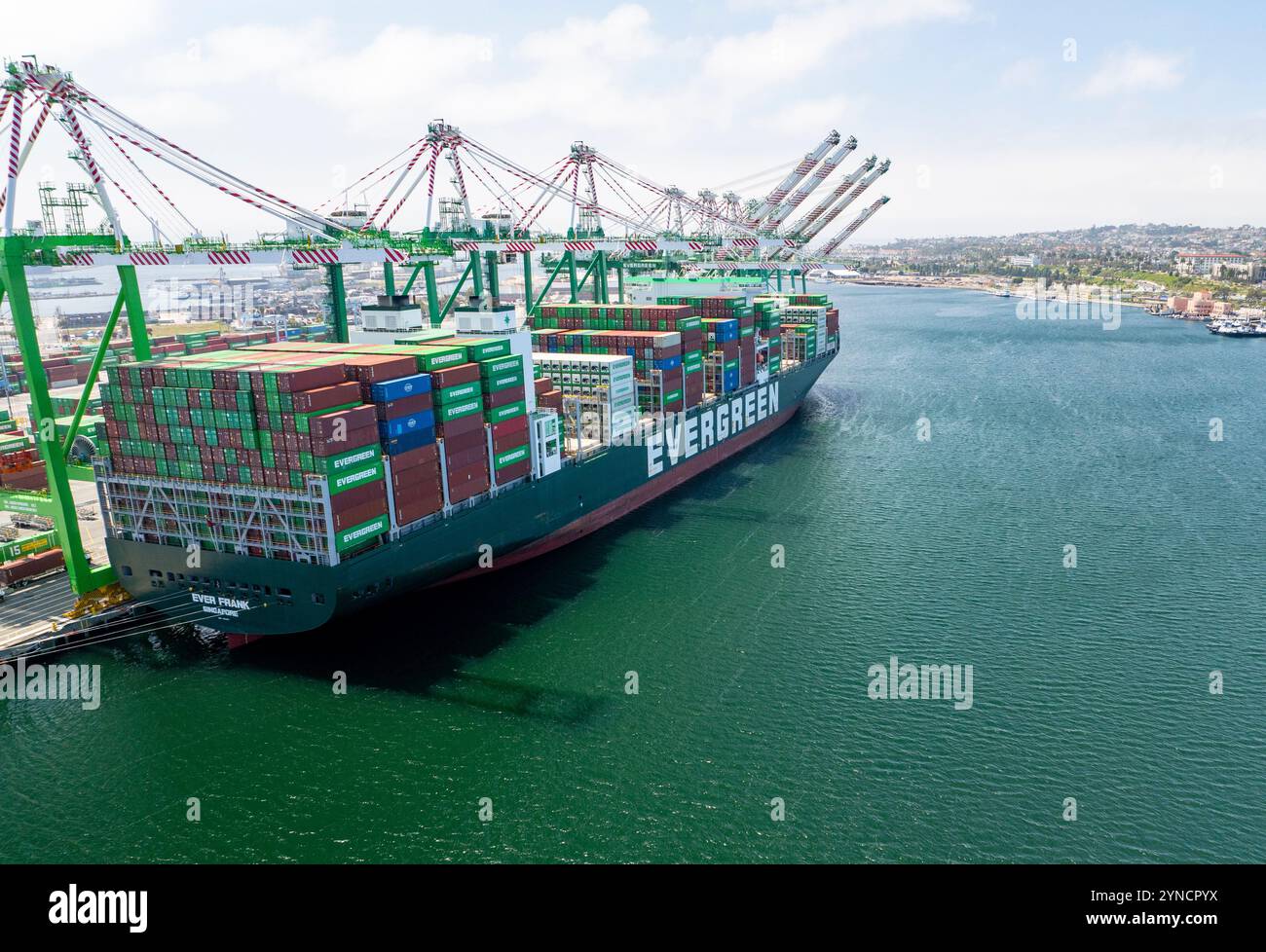 Port of Los Angeles. Everport Shipping Container terminal. Shipping ...