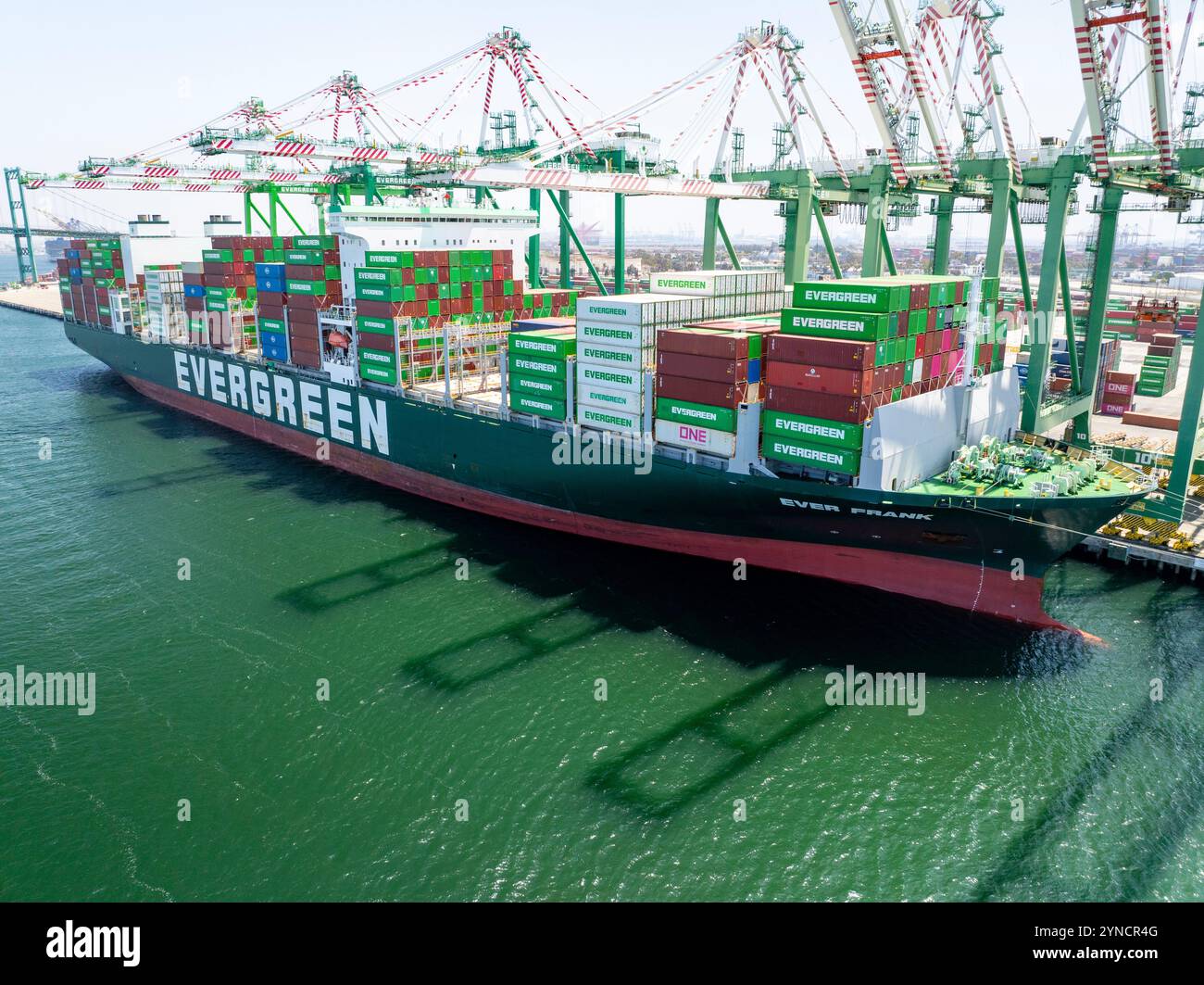 Port of Los Angeles. Everport Shipping Container terminal. Shipping ...