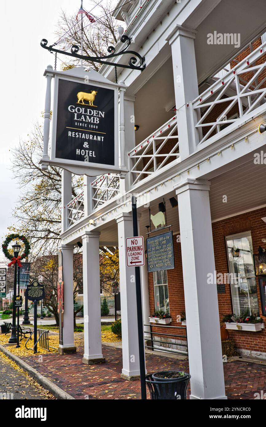 The historic Golden Lamb restaurant in Lebanon Ohio. USA 2024 Stock ...