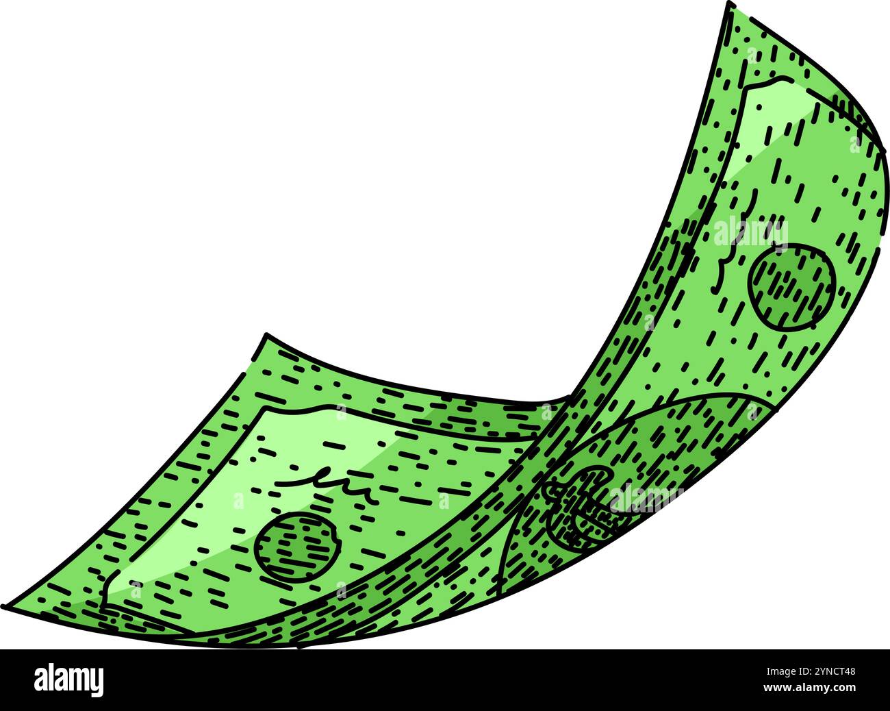 greenback dollar bill sketch hand drawn vector Stock Vector Image & Art ...
