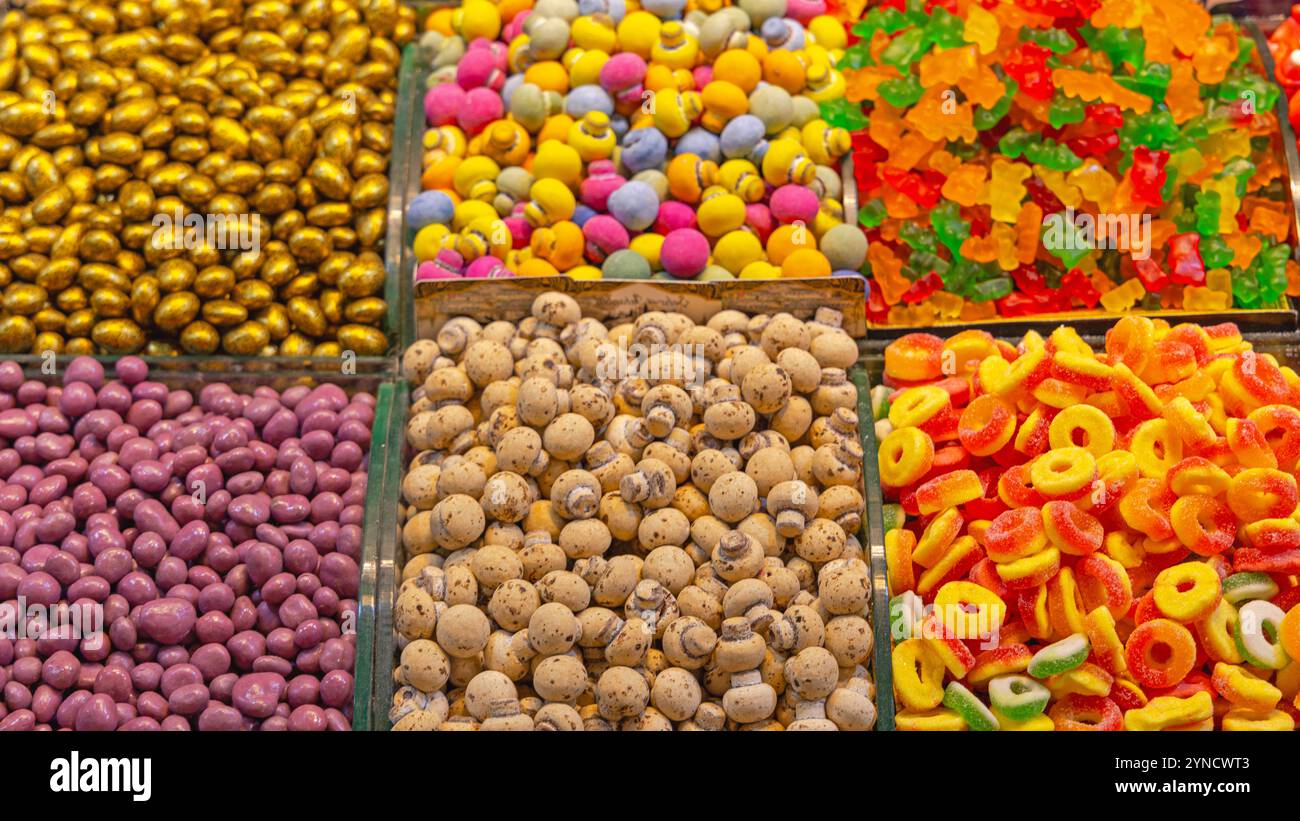 Mushroom Shape Jelly Candy Gummy Bears Loops Sweets Shop Stock Photo ...