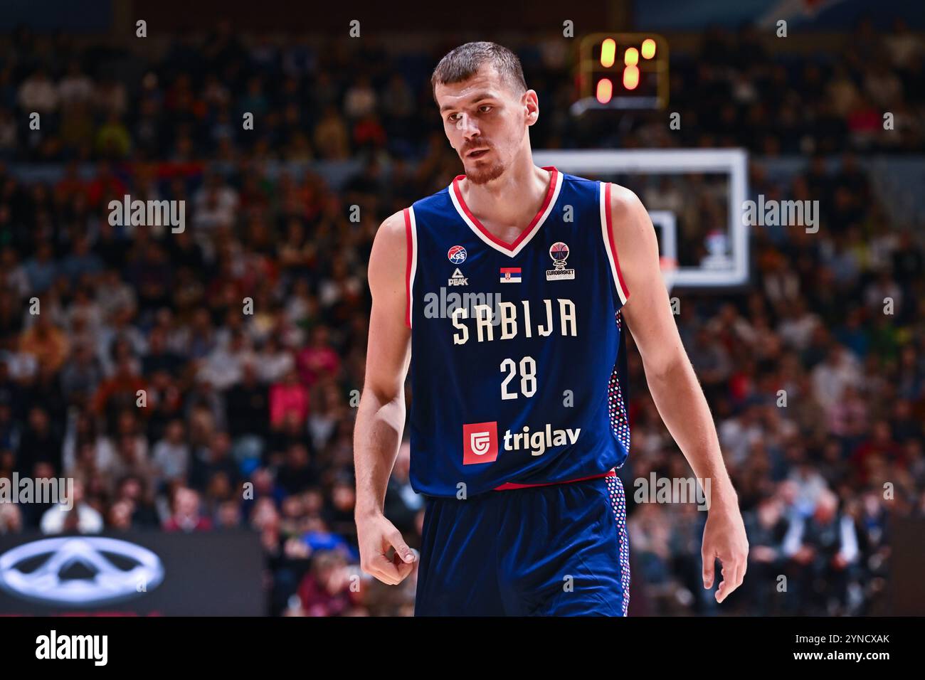 Belgrade, Serbia, 24 November, 2024. Borisa Simanic of Serbia reacts ...