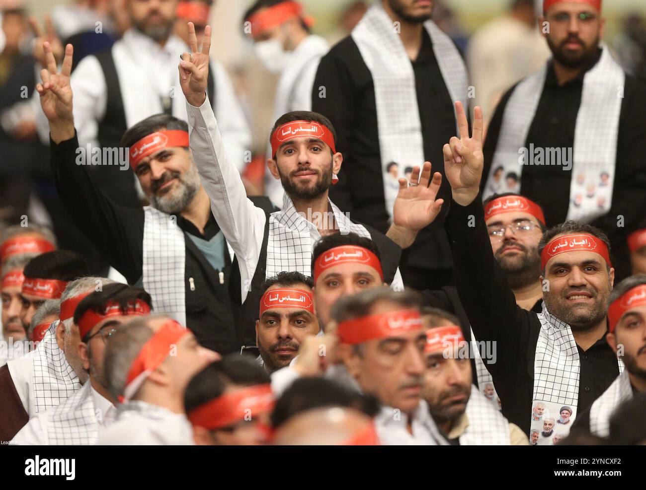 Tehran, Iran. 25th Nov, 2024. Iranian members of the Basij volunteer ...