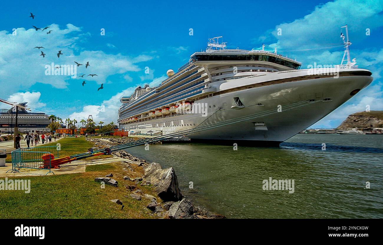 Cruise Ship At Dock Stock Photo - Alamy