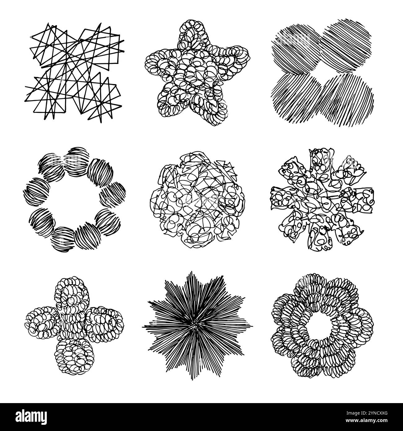Creative freehand shapes set Stock Vector Image & Art - Alamy