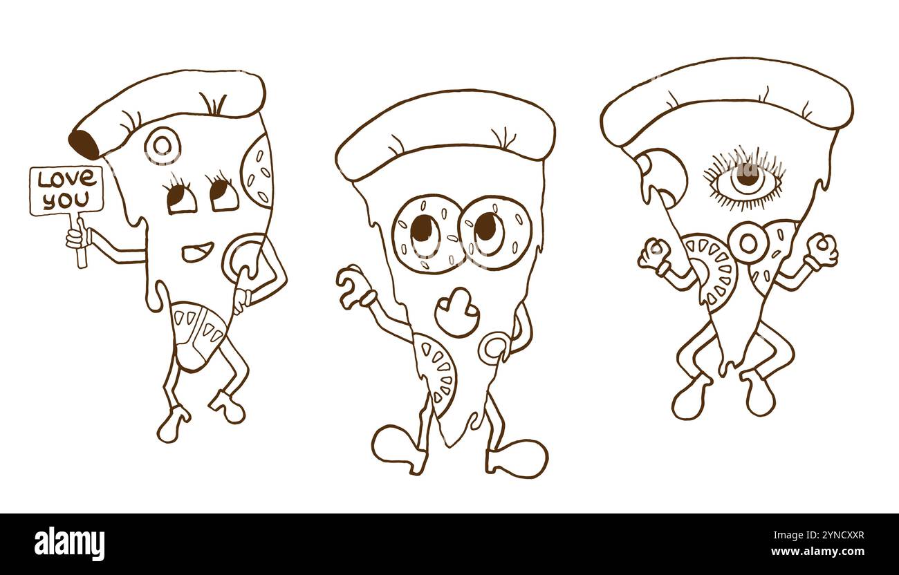 Funky retro doodle style Cut Out Stock Images & Pictures - Alamy