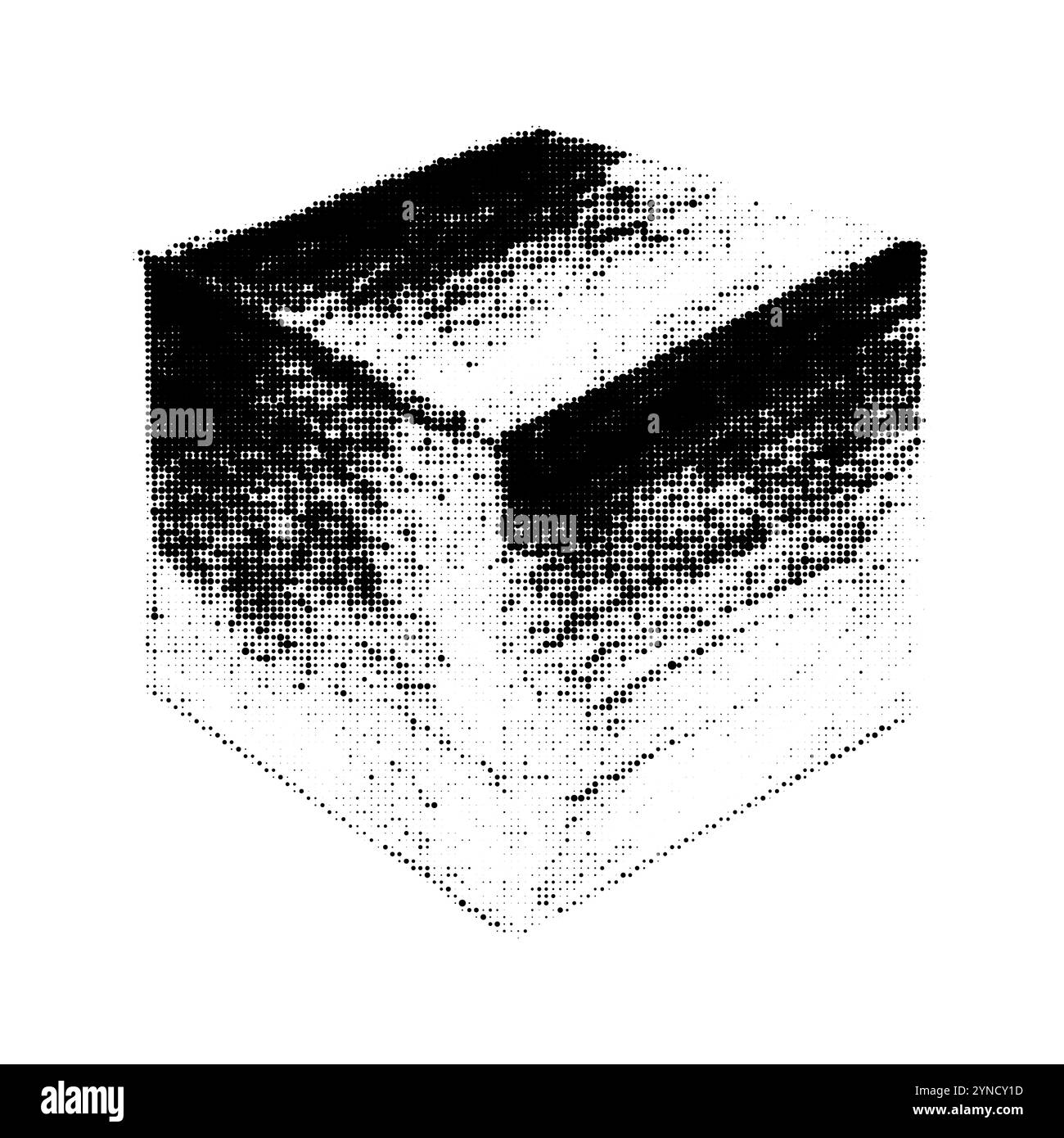 Cube drawn Black and White Stock Photos & Images - Alamy
