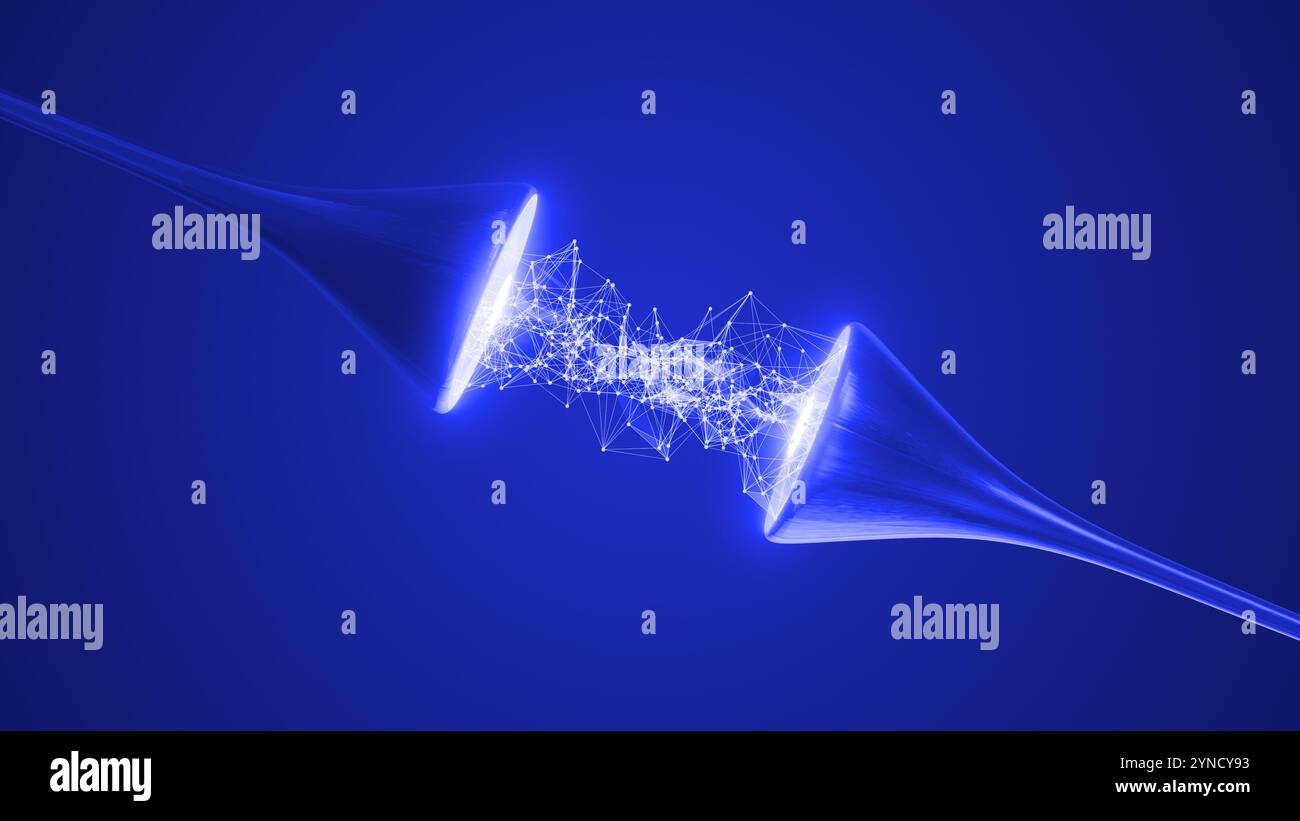 Neural Connections And Synaptic Activity Powering Brain Functions Stock