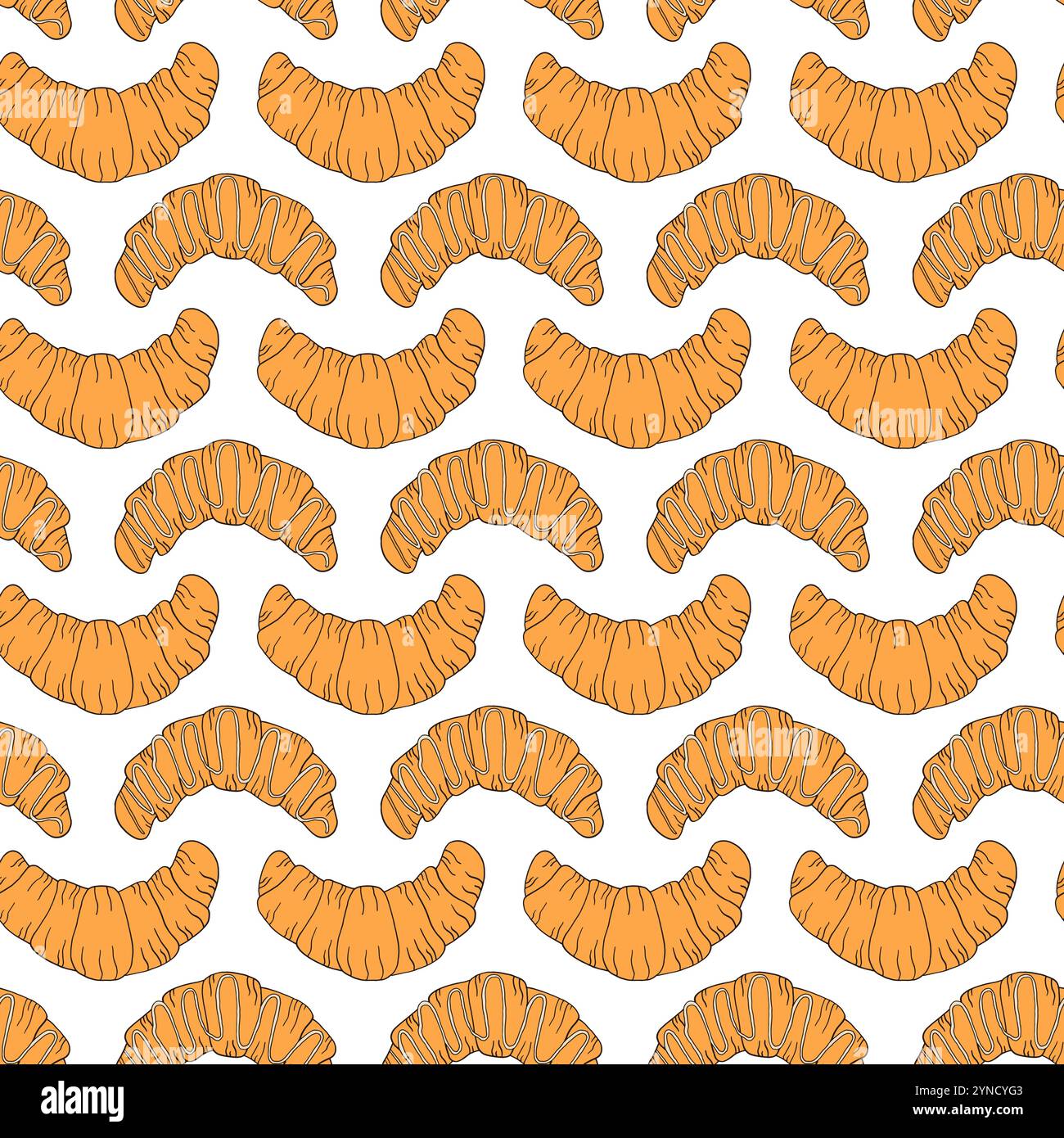 Doodle croissant seamless pattern Stock Vector Image & Art - Alamy