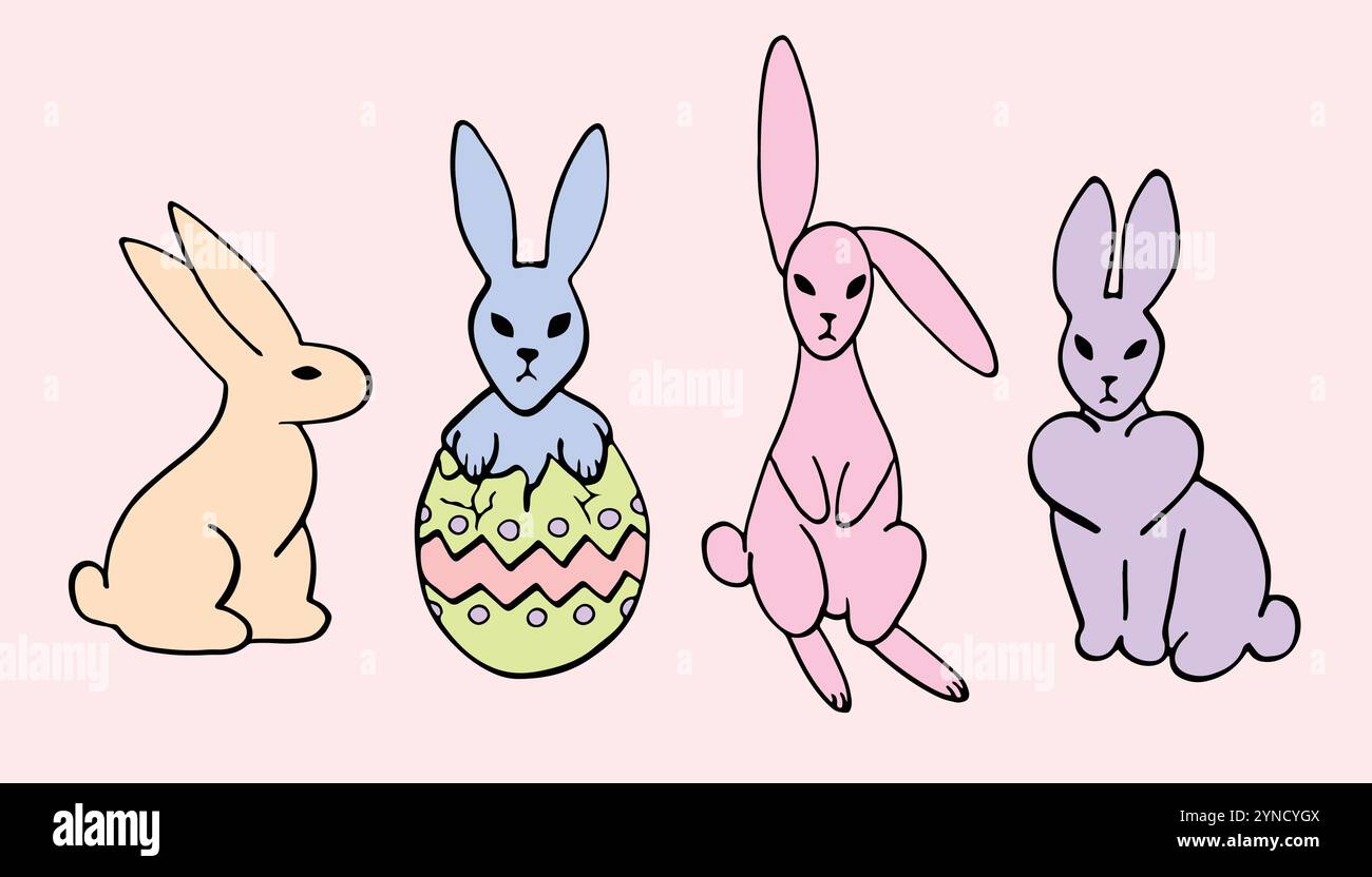 Cute bunny clipart Stock Vector Images - Alamy