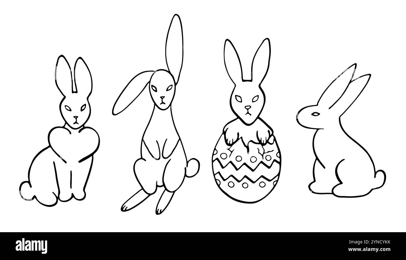 Cartoon doodle bunny Cut Out Stock Images & Pictures - Alamy