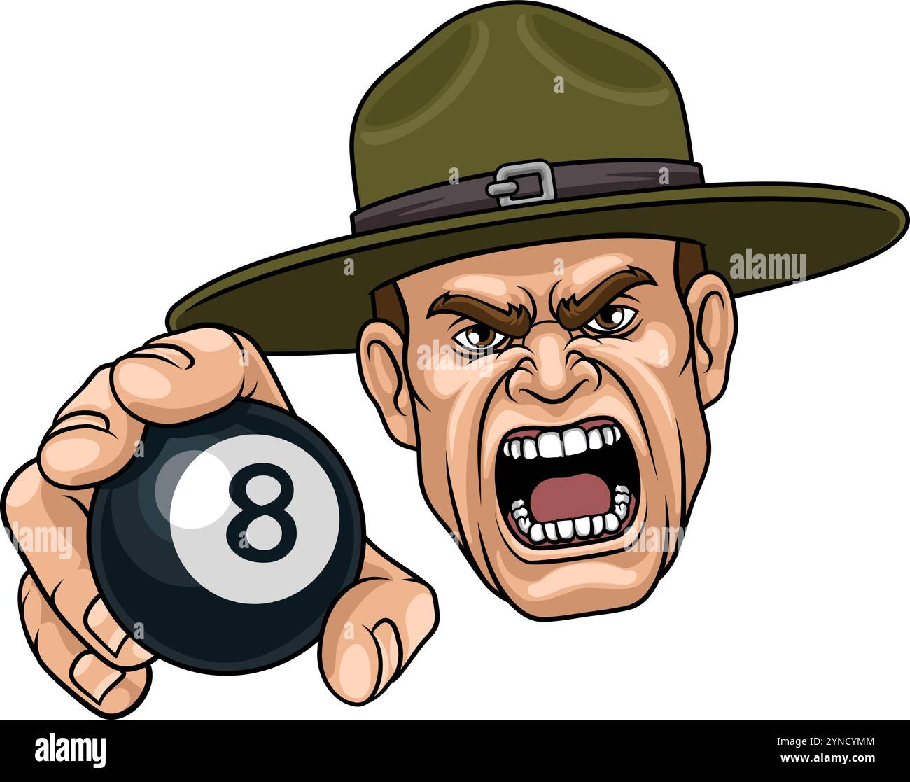Angry cartoon drill sergeant screaming Cut Out Stock Images & Pictures ...