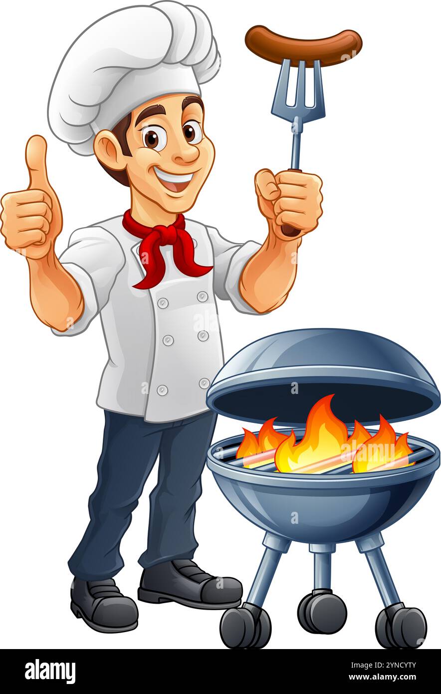 Chef Cartoon Barbecue Cook Man Mascot Character Stock Vector Image ...