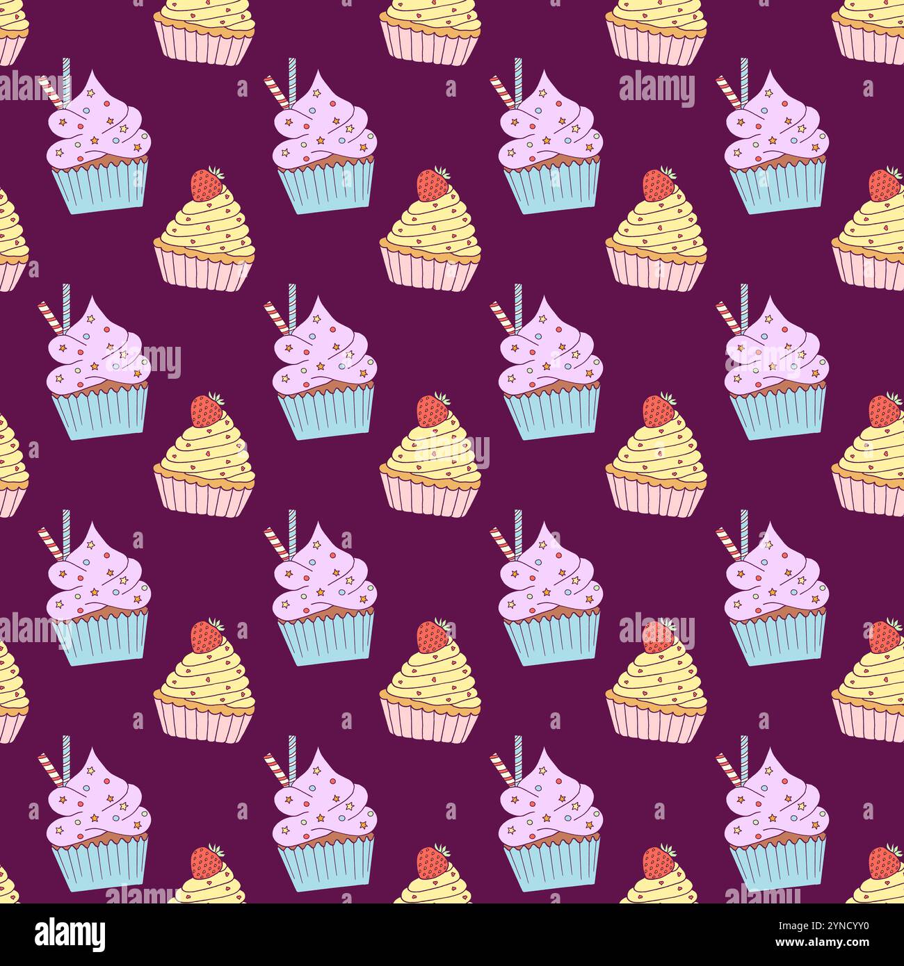 Cupcake pattern design hi-res stock photography and images - Alamy
