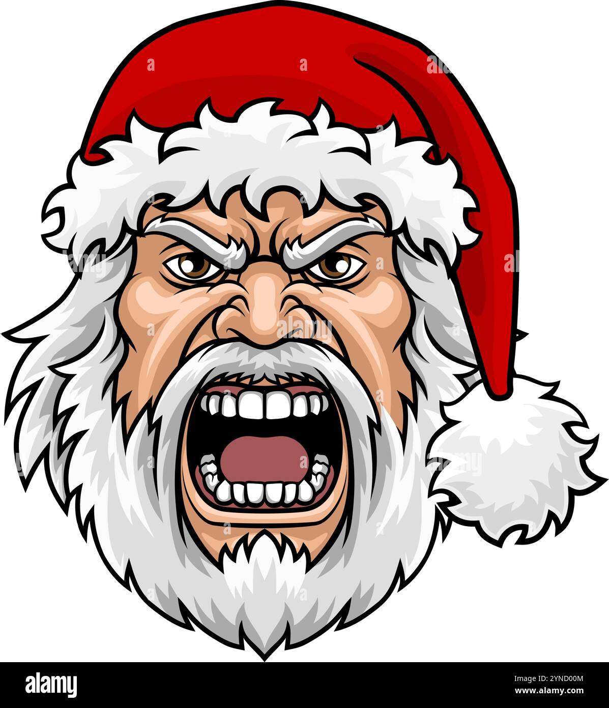 Angry Santa Claus Father Christmas Cartoon Mascot Stock Vector Image ...
