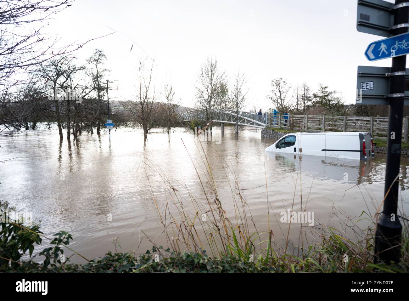 Today, the river Avon at Batheaston, Bath, Somerset, UK. reaches the ...