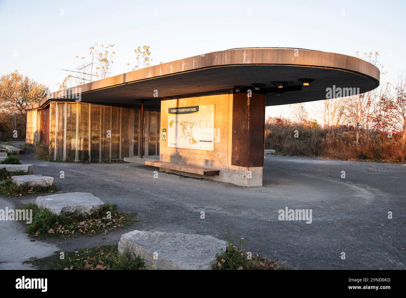 Amenities building at Tommy Thompson Park in Scarborough, Toronto ...