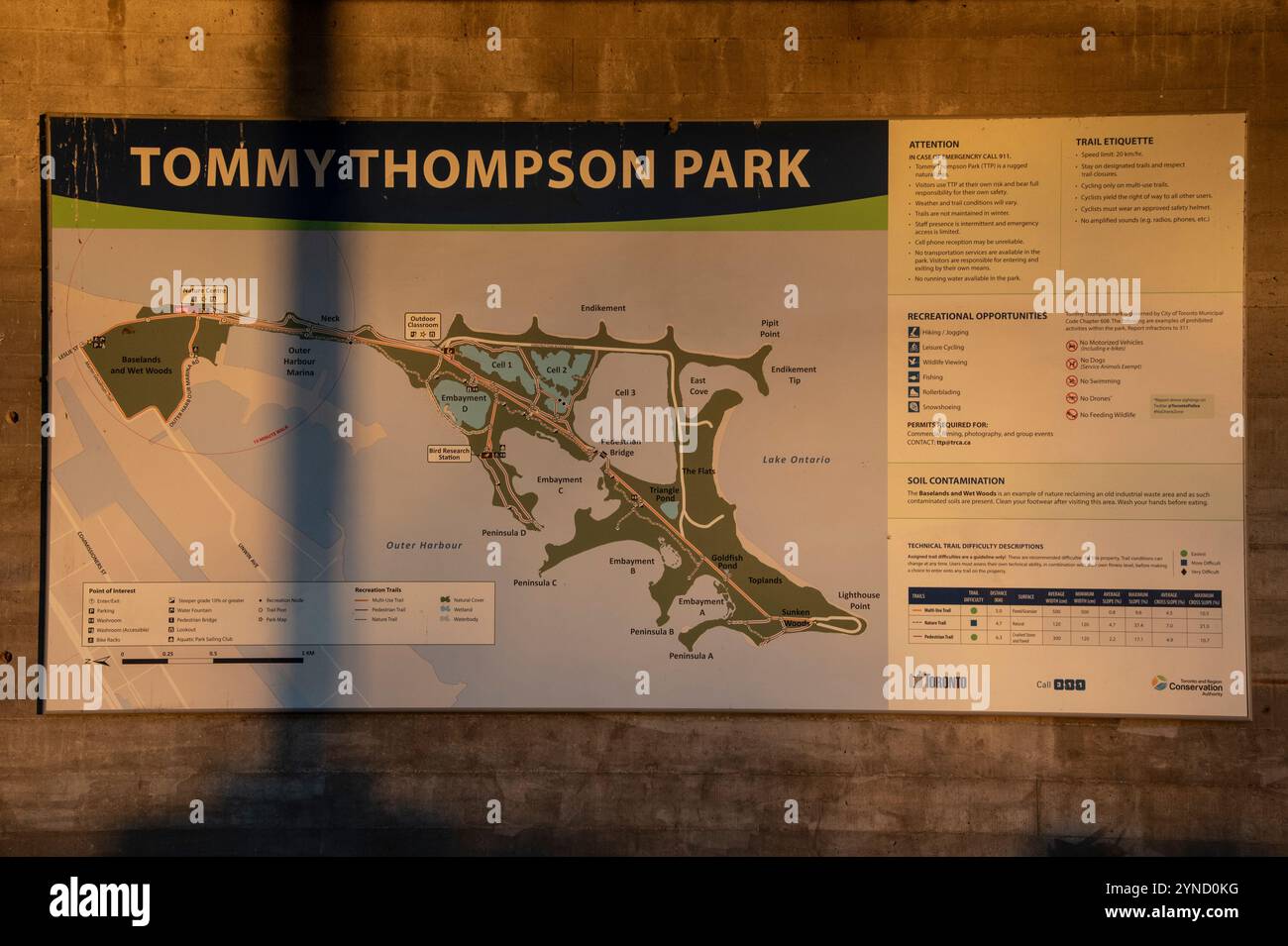 Information sign at Tommy Thompson Park in Scarborough, Toronto ...