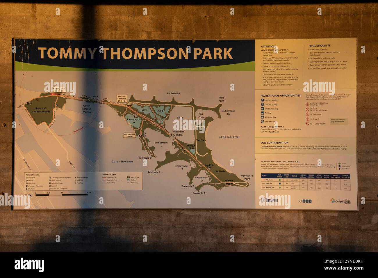 Information sign at Tommy Thompson Park in Scarborough, Toronto ...